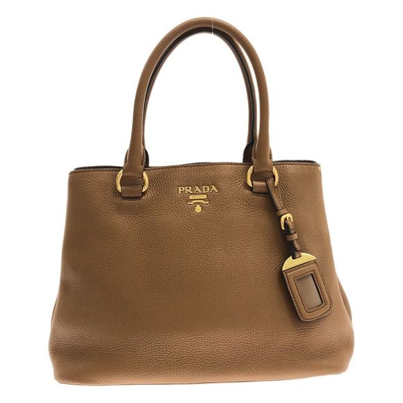 Prada | Bags | Auth Prada Brown Leather Tote Bag 99796p99b | Poshmark